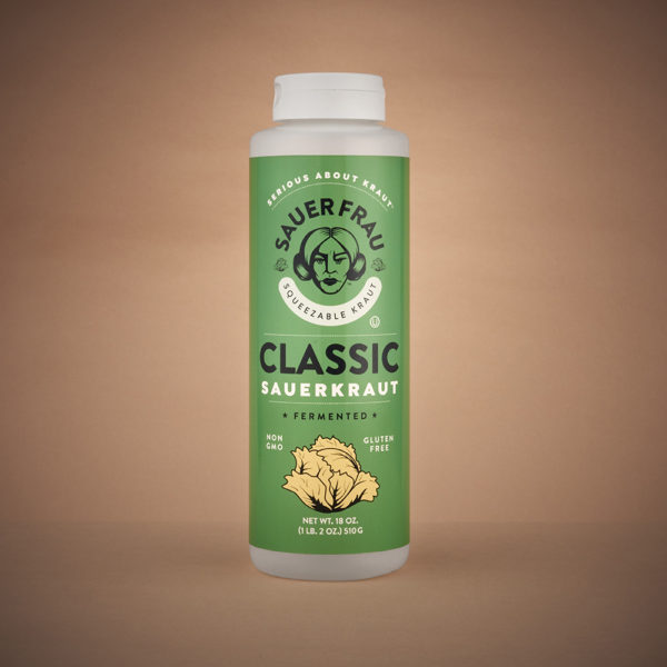 Sauer Frau Squeezable Kraut brand developed by Upstart Food Brands